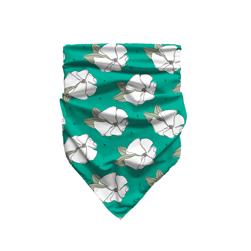 Freehanded Flowers - Teal Bandana - SugarSky